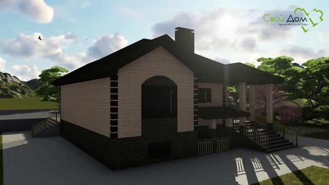 Проект дома на склоне с террасой B-237