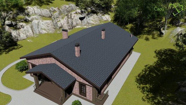 Проект современного дома с террасой D-119