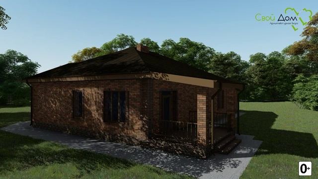 Проект красивого одноэтажного дома с террасой C-262