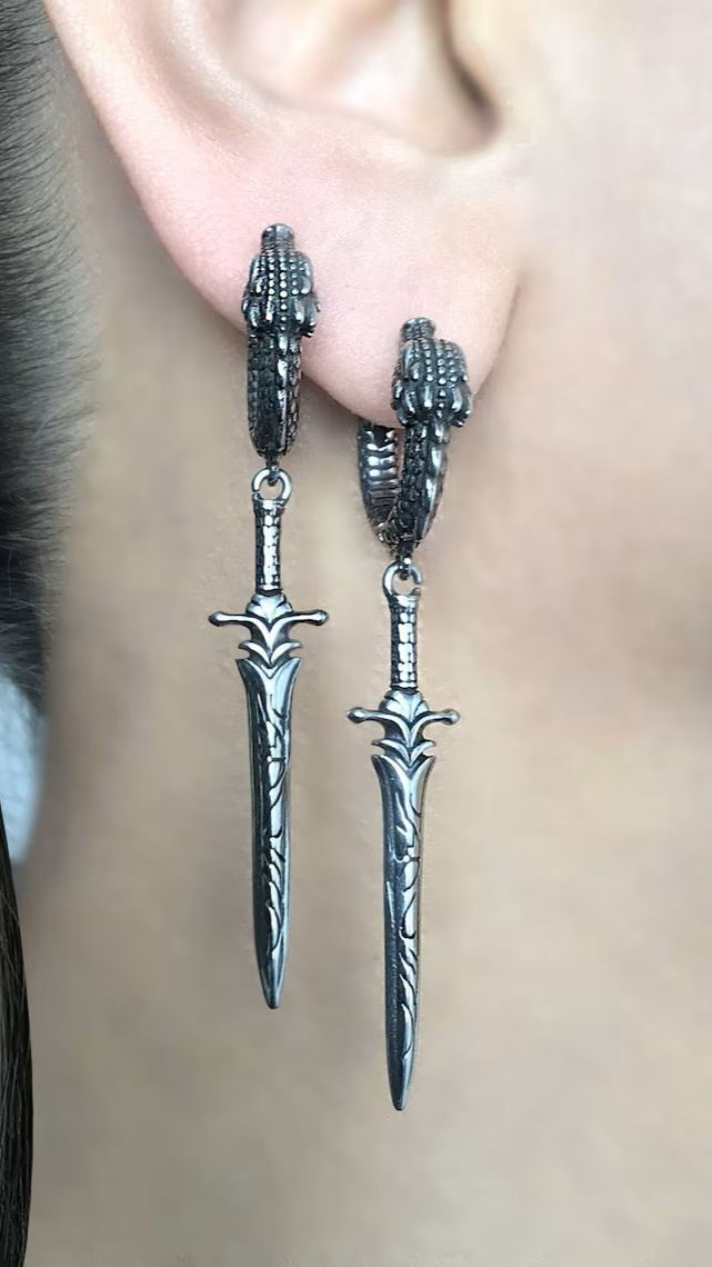 Серьги-конго "Мечи драконоборца" от StarfallShop