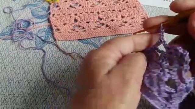 Узор японская лилия без расширения   //  Вяжем вместе  узор крючком  //