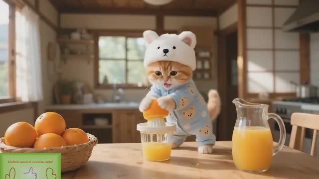 Папа Кот возвращается домой 🏠 Рыжий котенок помогает маме Кошке подстричься и сделать макияж ❤️