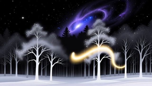 ❄️ Магия зимней ночи: звезды, сияние и танцующие огни! ✨