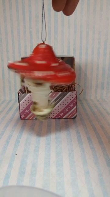 Сюрприз с грибочком внутри 🎁!!! Мухомор - ёлочная игрушка сделанная из ваты!!!