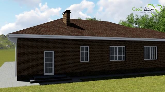 Проект дома с гаражом , 2 спальни C-025