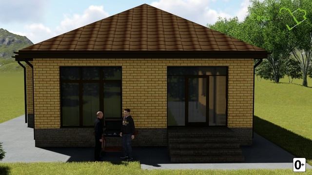 Проект недорогого кирпичного дома B-294