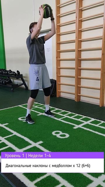1.5. Диагональные наклоны с медболлом