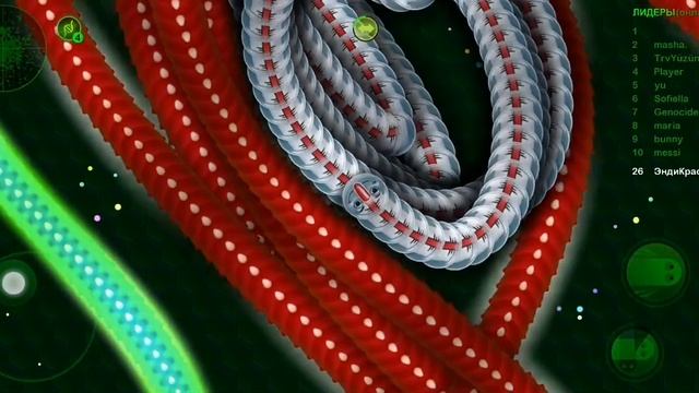 Попадаю в большие окружения в Wormax.io.