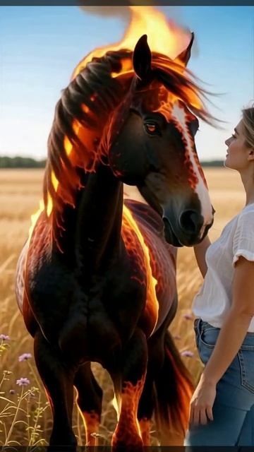 🔥 Девушка и огненный конь: символ 2026 года во всей красе!