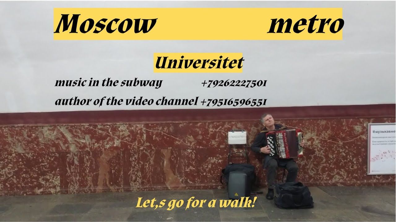 Ст. метро Университет, Москва, Красная Линия - интерьер, пассажиры, прибытие-отправление поездов