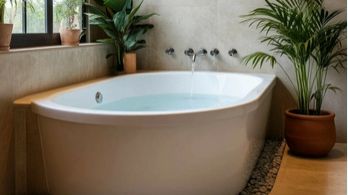 Замена керамического бордюра на пластиковый плинтус.