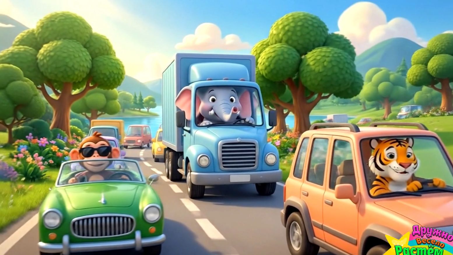 ЕДУ НА МАШИНЕ БИ-БИ + Угадай Животных +Песенки и Мультики для Детей + Весёлые Мультики