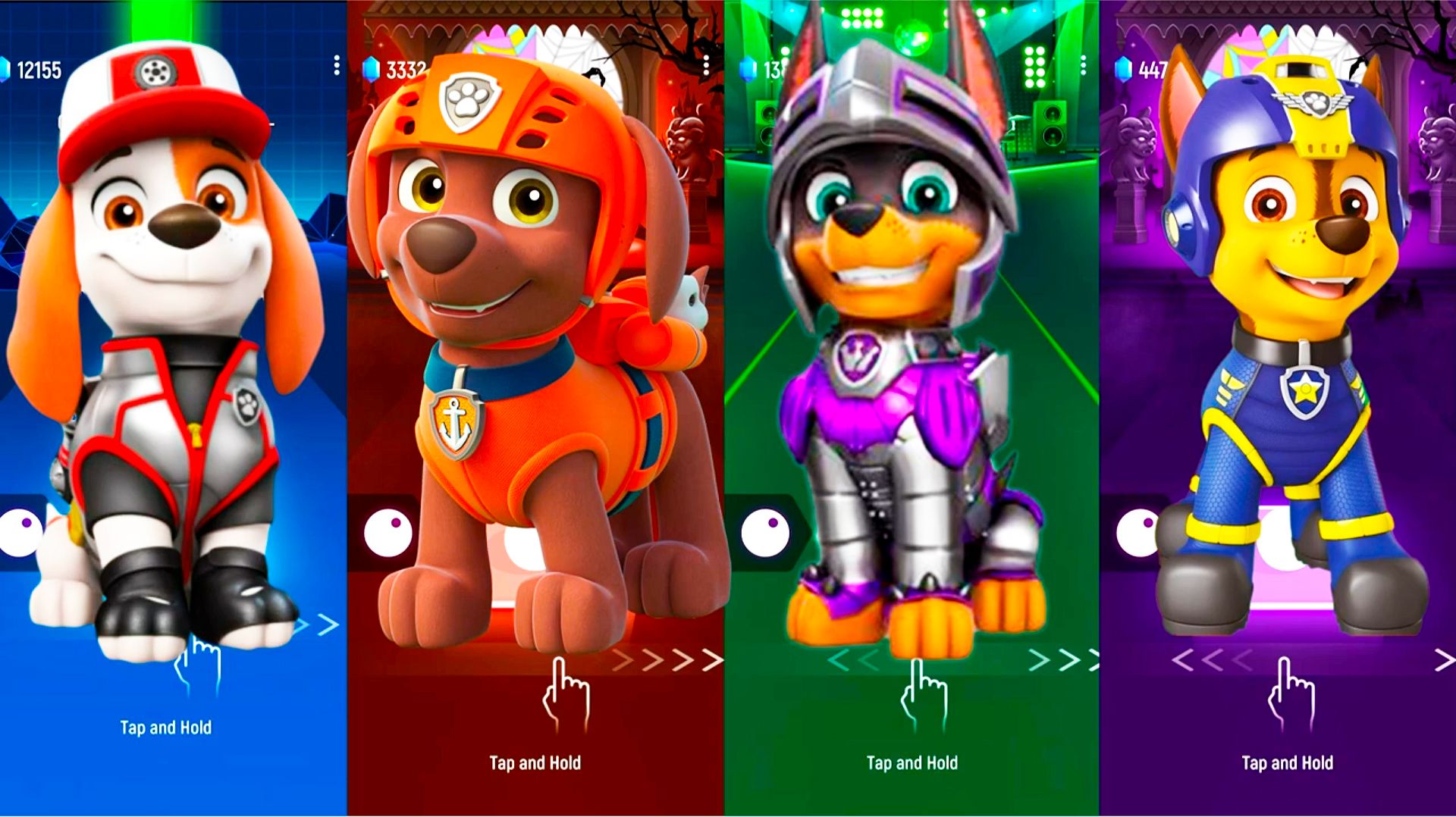 Мультики для Детей Щенячий Патруль Tiles Hop - ЗУМА, ГОНЩИК И ДРУГИЕ