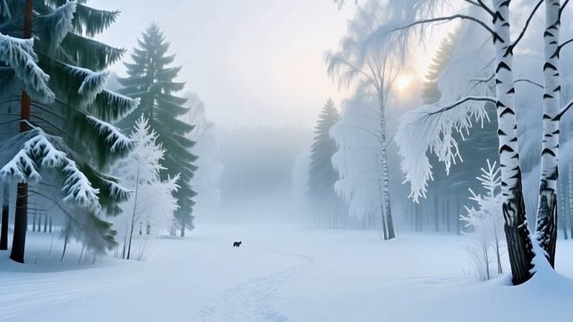 ❄️ Волшебный зимний лес в тумане 🌲