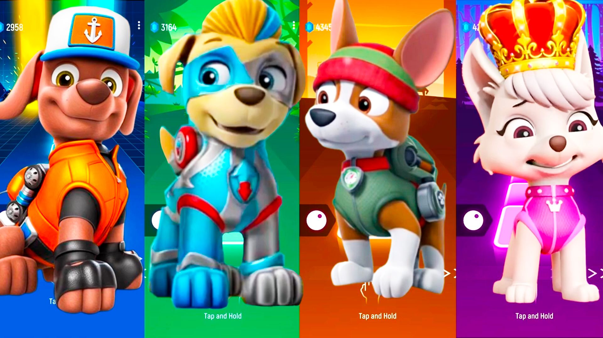 Мультики для Детей Щенячий Патруль Tiles Hop - ЗУМА, ЭЛЛА, ТРАКЕР, СВИТТИ