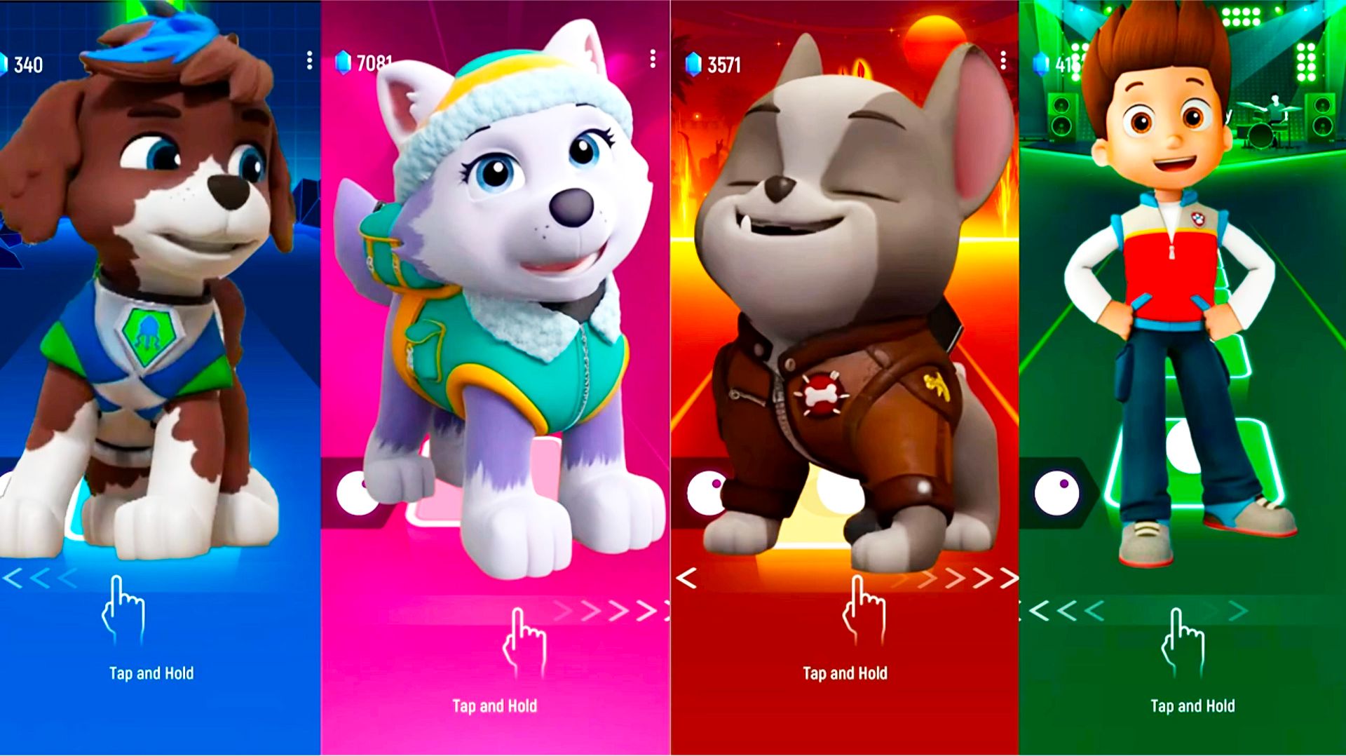 Мультики для Детей Щенячий Патруль Tiles Hop - РАЙДЕР, ЭВЕРЕСТ И ДРУГИЕ