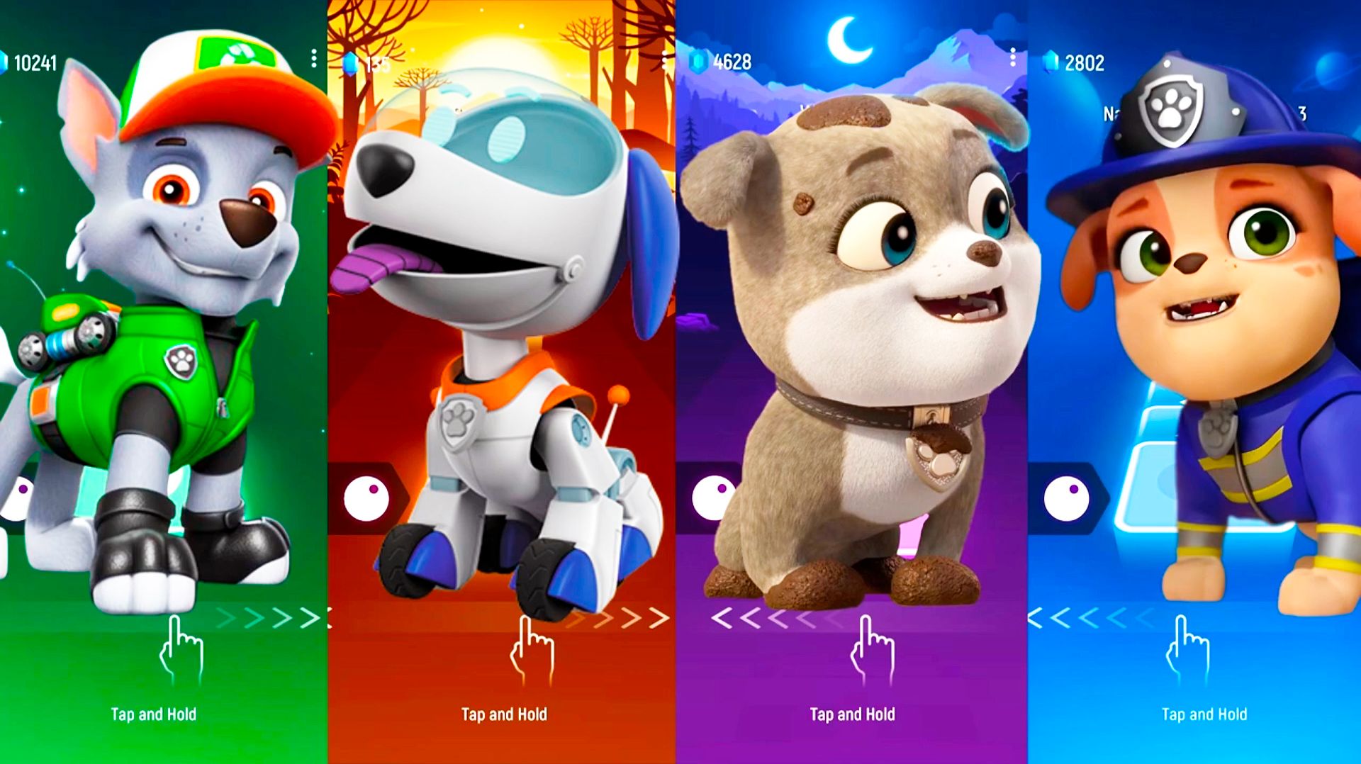 Мультики для Детей Щенячий Патруль Tiles Hop - РОККИ, РОБО-ПЁС И ДРУГИЕ