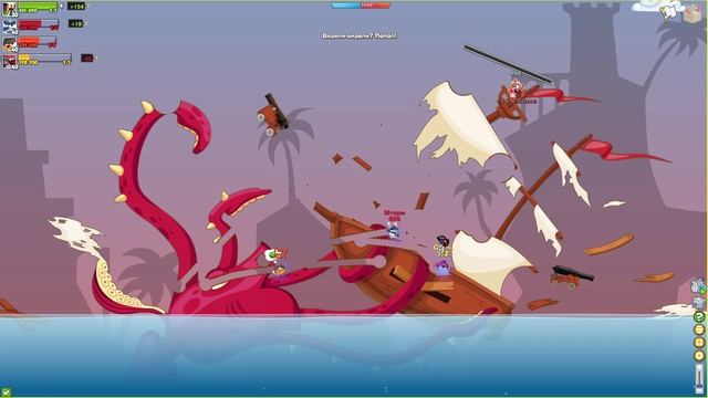 Червячки. Прохождение Босса Шаман Вуду Иллюзионист Викинги Мастер Ветра Якудза Wormix