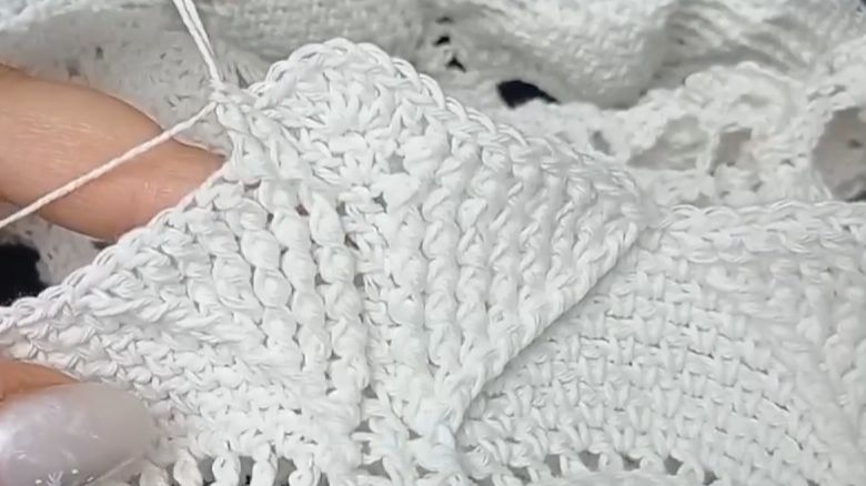 МК по вязанию салфетки Эфир. Часть 26. Ряд 32