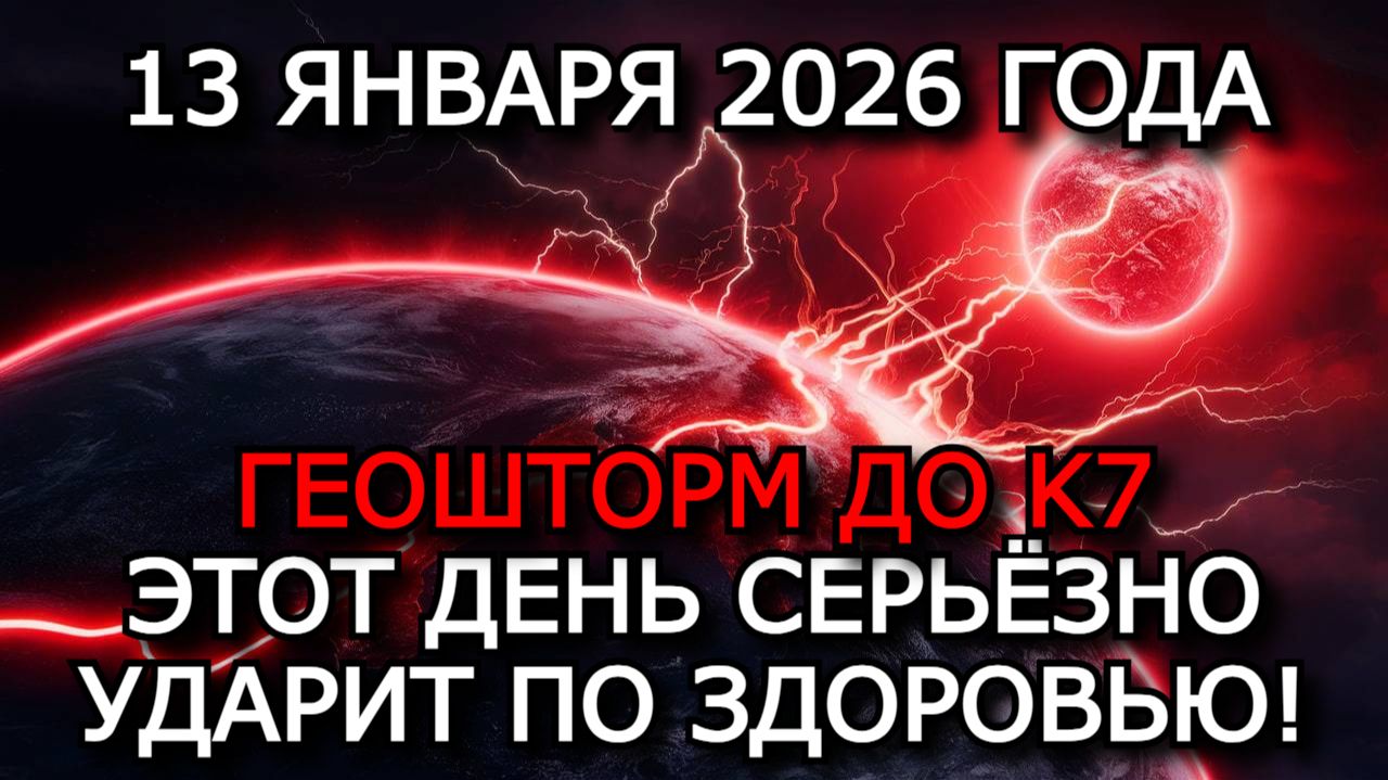 МАГНИТНЫЕ БУРИ 13 ЯНВАРЯ 2026 — ГЕОШТОРМ ДО K7, ТЯЖЁЛЫЙ ДЕНЬ ⚠️