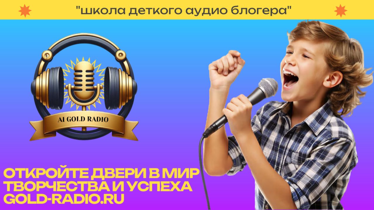 ДЕТСКАЯ ШКОЛА АУДИО БЛОГЕРА - AI GOLD RADIO (ГРУППА #2 ДЕТИ 4-14 ЛЕТ)