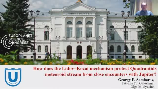 How does the Lidov–Kozai mechanism protect QUA meteoroid stream from close encounters with Jupiter