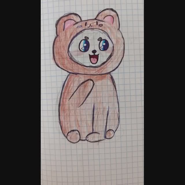 Собачка танцует (в комбинезоне мишки)