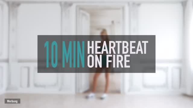 10 MIN HEARTBEAT ON FIRE - Cardio HIIT - fast, fun, on the beat - this makes you SWEAT - Pamela Reif