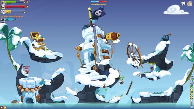 Червячки. Супербоссы Мастер Ветра + Самурай. Wormix