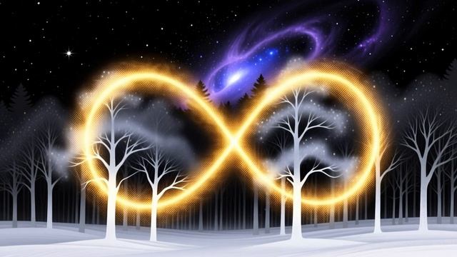 🌌 Бесконечность в зимнем лесу! ✨
