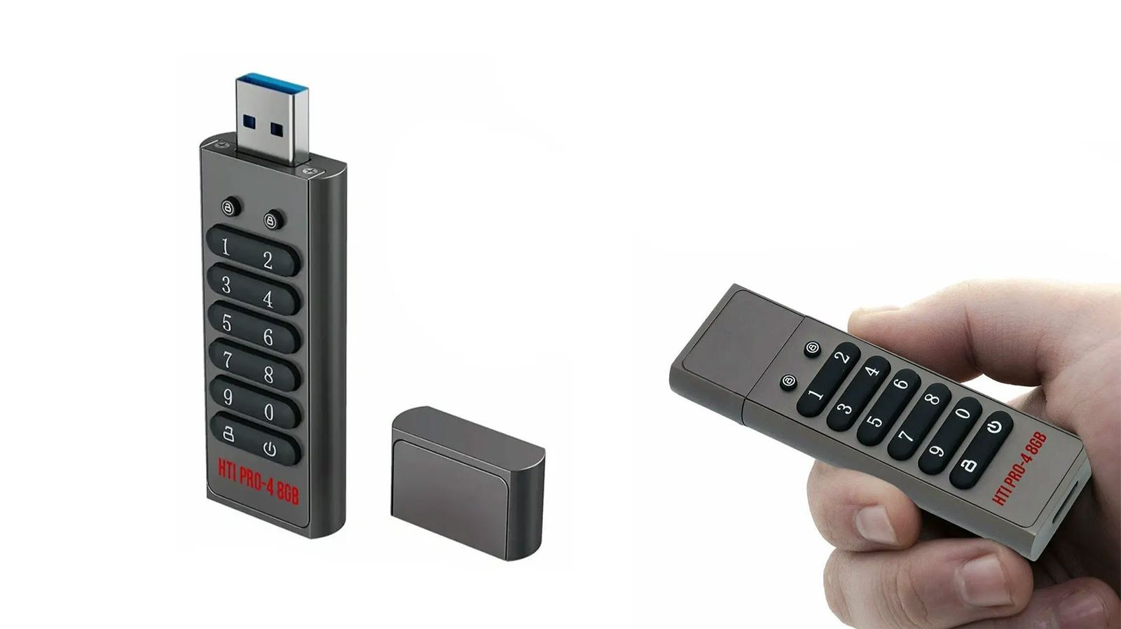 Защищенная USB флешка 8 Гб с шифрованием и паролем HTI PRO-4 8GB