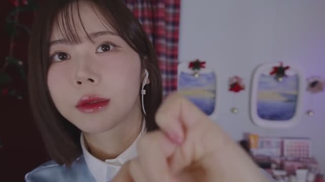 ASMR ✈️ | Christmas Night Flight | Flight Attendant Makeup Care