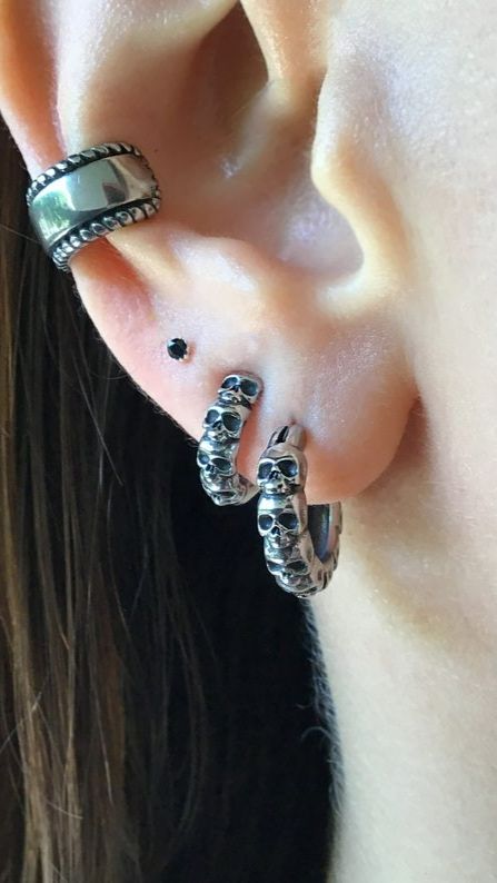 Готические серьги-кольца "Черепки" от StarfallShop