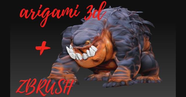 Arigami и Zbrush быстрая модель 1 ч