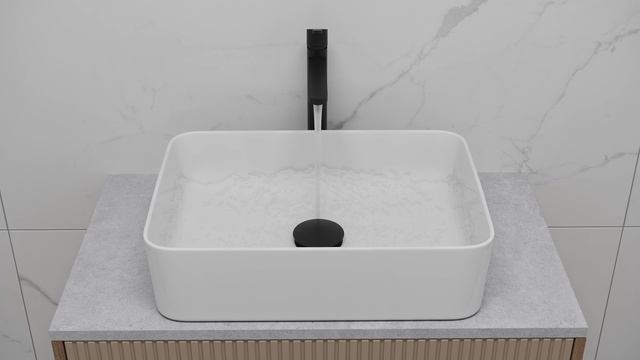 Смеситель для раковины высокий OLIVA черный, Арт. 68966