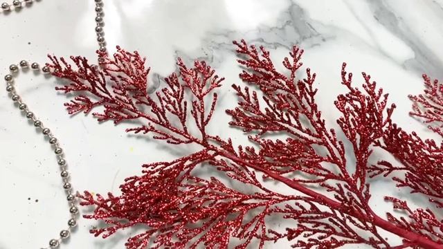 Искусственная ветка ЖЕНЕВРИЙЕ, полиэстер, красная, 84 см, 86728