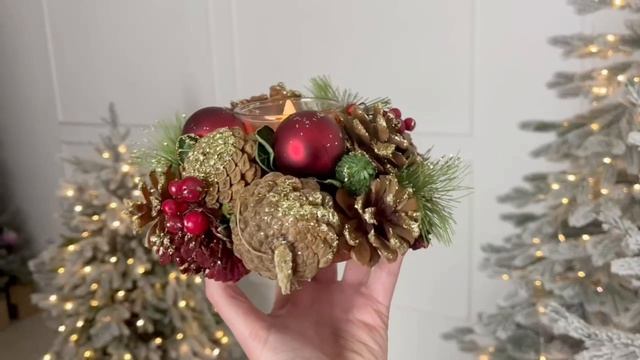 Подсвечник из шишек РОЖДЕСТВЕНСКИЙ ЛЕС на 1 свечу, 19 см, 1180499