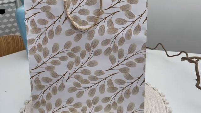 Подарочный пакет ЗОЛОТО ВЕТВЕЙ - НЕЖНАЯ ЛИСТВА, 34х25 см, APF478230-3