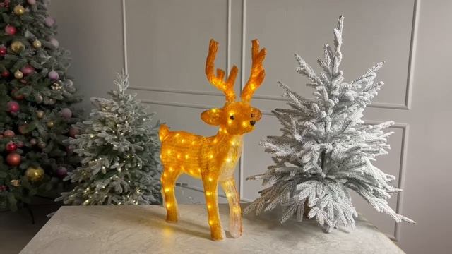 Декоративная светящаяся фигура ОЛЕНЁНОК АРСИ, акрил, 80 белых LED-огней, 63 см, уличный, 4060439