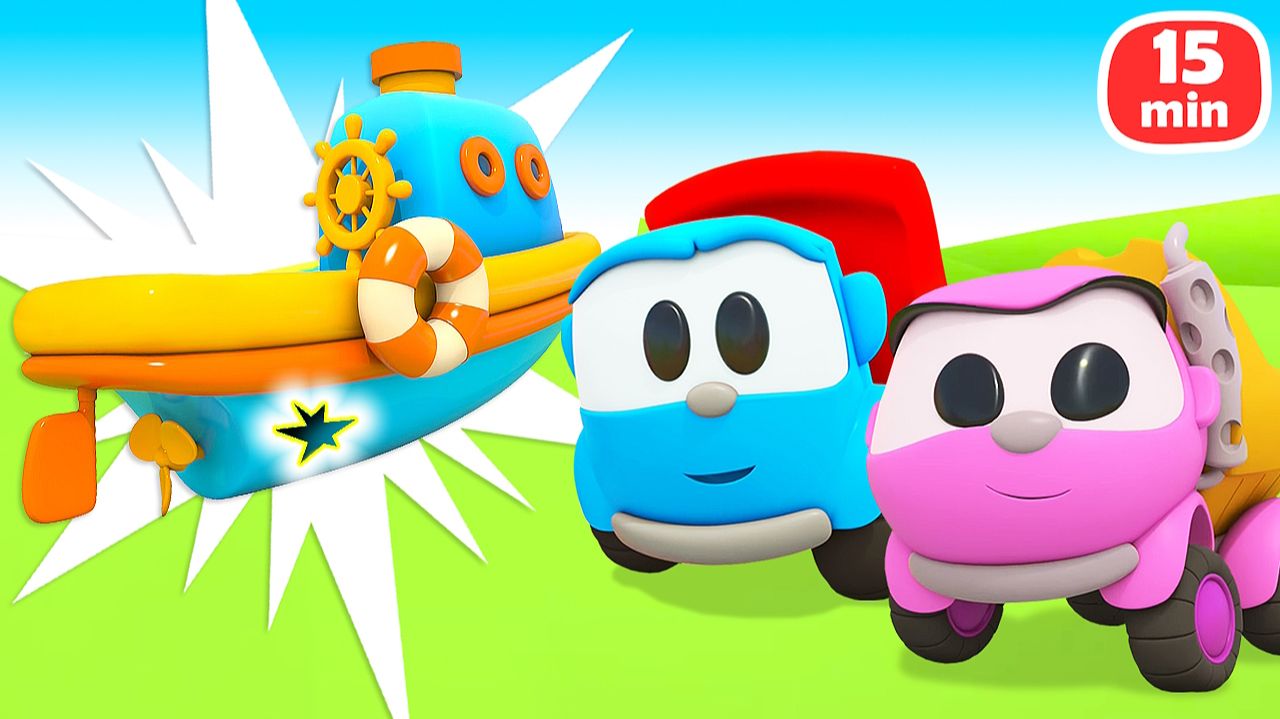 Увлекательная стройка с Грузовичком Левой: кран для лодки, тоннель и быстрый снегокат