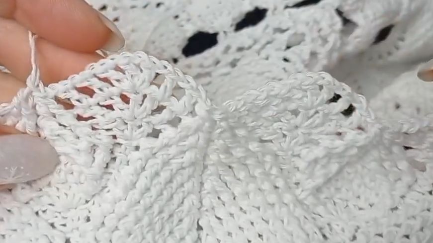 Вяжем крючком салфетку Эфир. Часть 33. Ряд 39