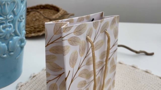 Подарочный пакет ЗОЛОТО ВЕТВЕЙ - НЕЖНАЯ ЛИСТВА, 16х11 см, APF478210-3