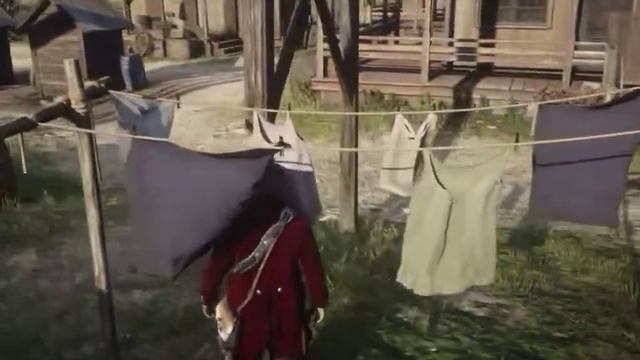 В RDR2 реализована одна из лучших физик ткани, которая реалистично реагирует на ветер и движения.