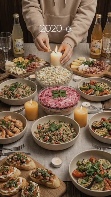 Новогодний стол в разные годы