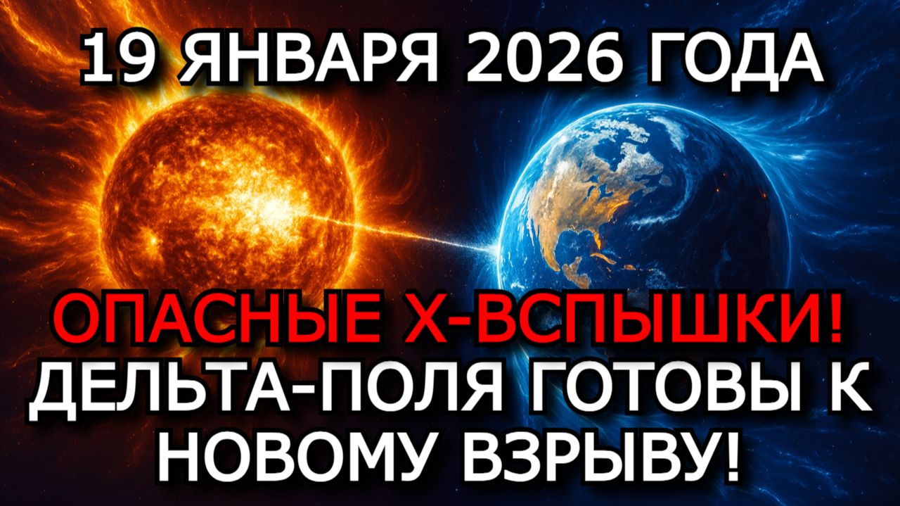 МАГНИТНЫЕ БУРИ 19 ЯНВАРЯ 2026 — СЕРИЯ ВСПЫШЕК X-КЛАССА, ОПАСНЫЙ ДЕНЬ ⚠️