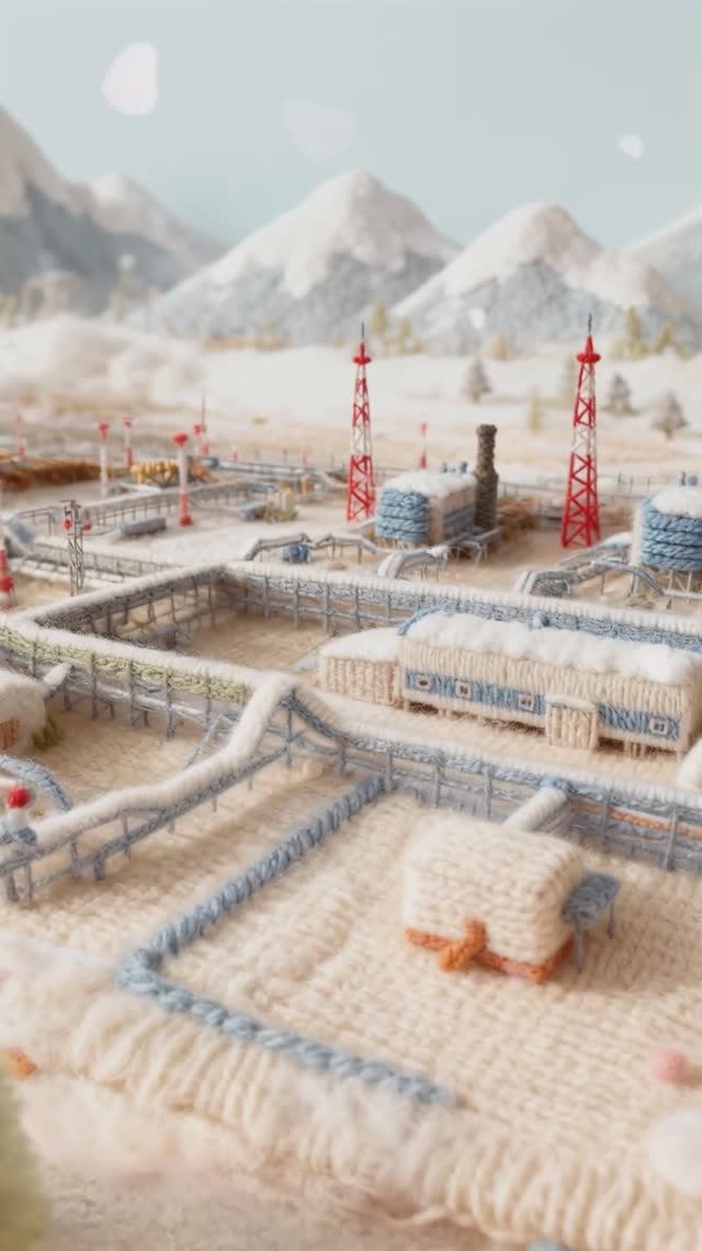 Компрессорная станция в уютном вязаном тренде