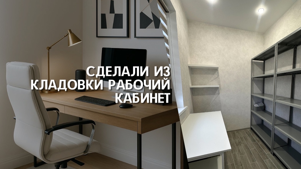 Ремонт недвижимости в Геленджике: Финал ремонта кладовки – итог: рабочий кабинет😍🔥