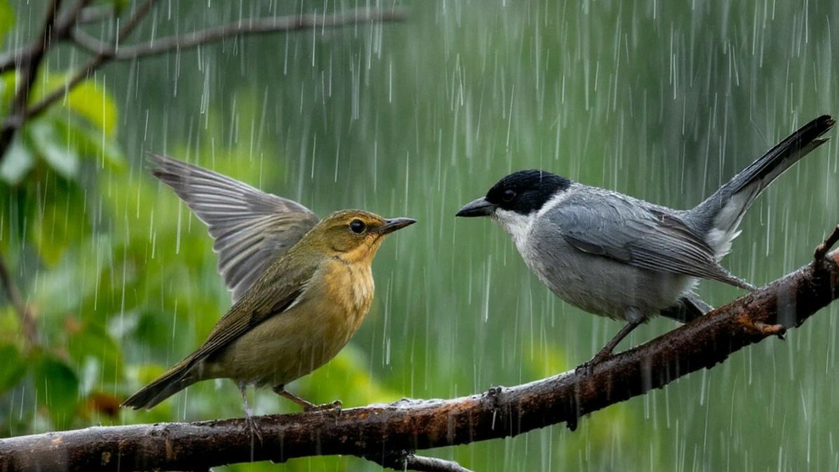 Звуки дождя и птиц