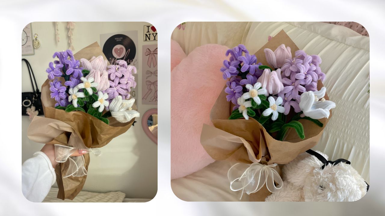 ВЕСЕННИЙ БУКЕТ ИЗ СИНЕЛЬНОЙ ПРОВОЛОКИ