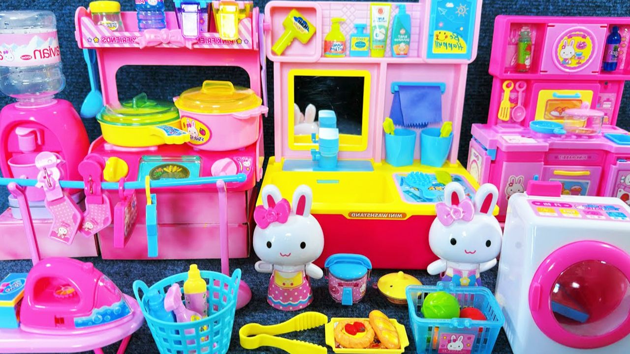 Мультики для девочек. Хелоу Китти: игрушки для кухни и стирки. Смотреть мультики для детей.